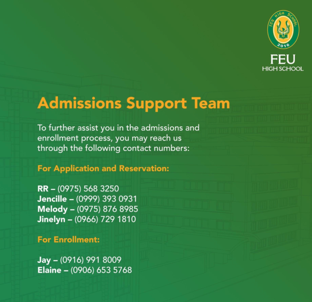 home about about feu high school contact us careers admissions apply ...